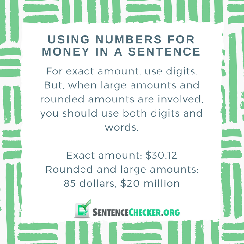 Number One Rule For Writing Numbers In Sentences Sentence Checker